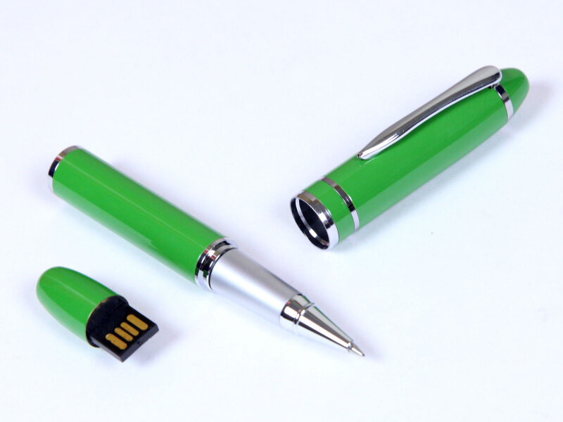 Флешка в виде ручки с мини чипом (8 Гб / GB USB 2.0 Зеленый/Green 370 Flash drive ручка VF-377)