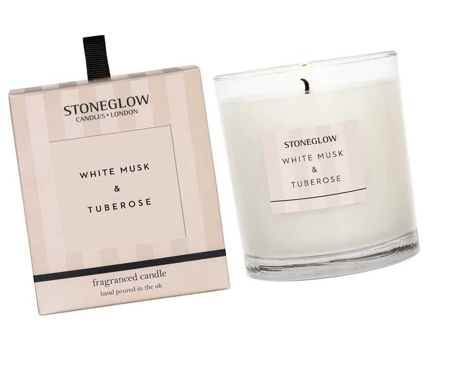 Парфюмированная свеча Стоунглоу Белый Мускус и Тубероза 300 гр - Stoneglow White Musk and Tuberose