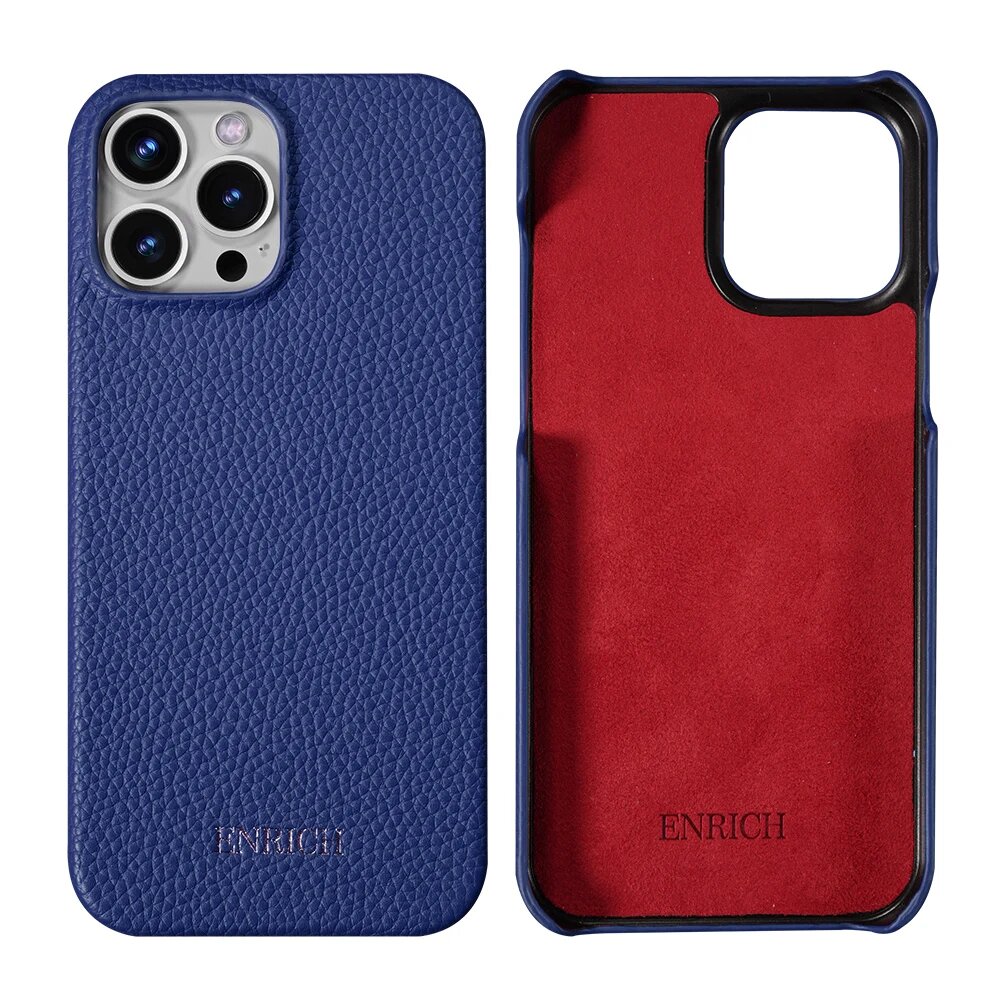 Роскошный чехол из натуральной кожи личи для iPhone 13 Pro Max iPhone 13 Про, Красный, Синий, Blue