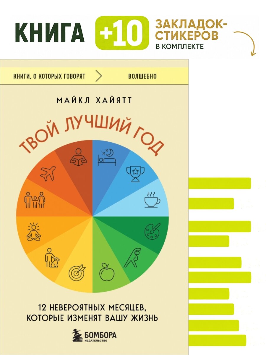Твой лучший год. 12 невероятных месяцев, которые изменят вашу жизнь. Комплект: книга + 10 закладок-стикеров