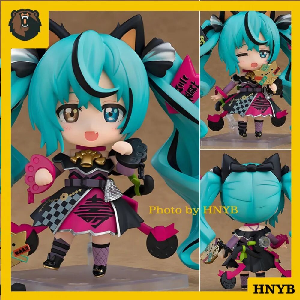 Фигурка вокалоид: Мику Хацунэ / VOCALOID Miku Hatsune Black Lucky Miku Ver. Нендороид Подарок для фаната (10 см) 2759