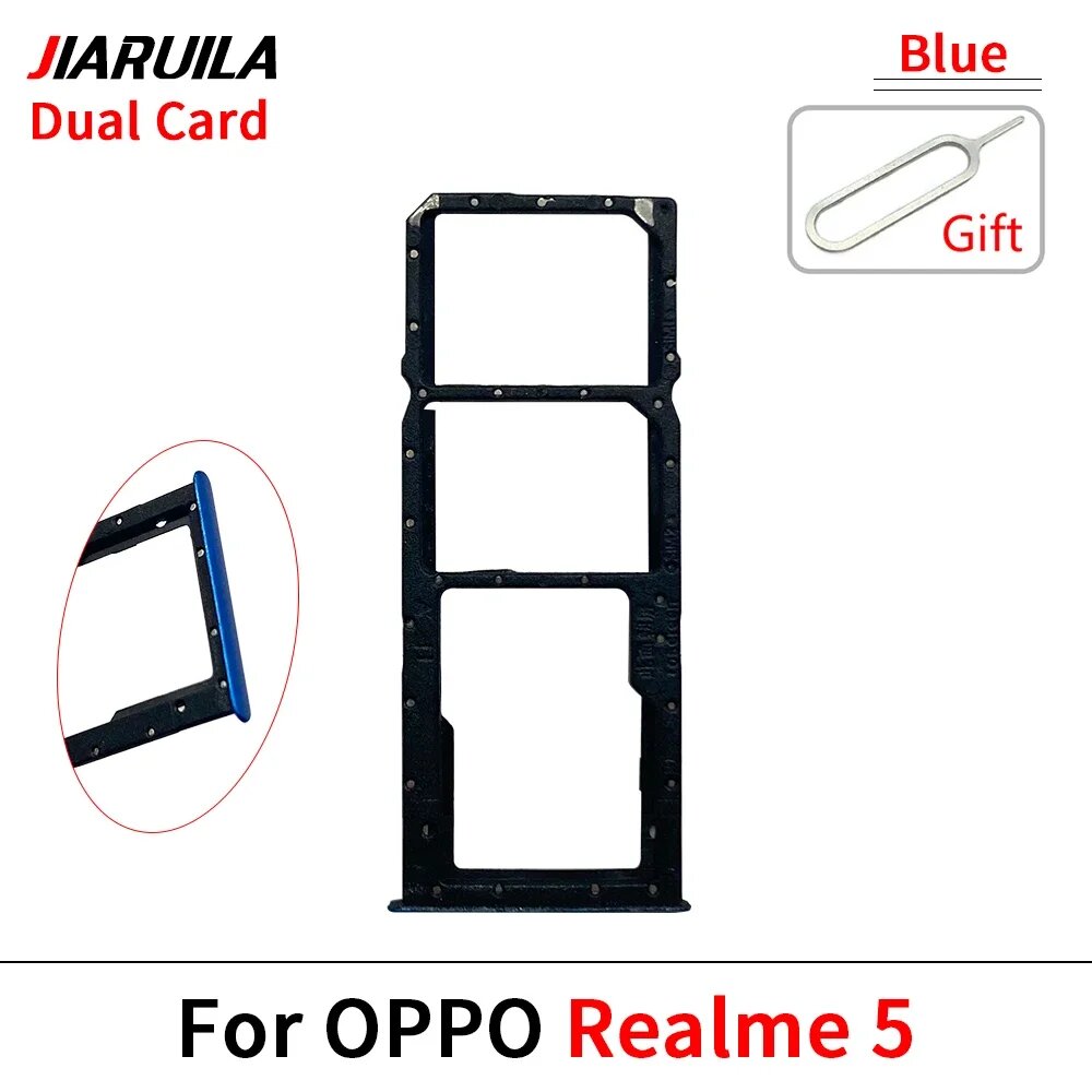 Разъем для SIM-карты, лоток для чтения, держатель адаптера Micro SD для Oppo для Realme 6 5i 5 3 Pro