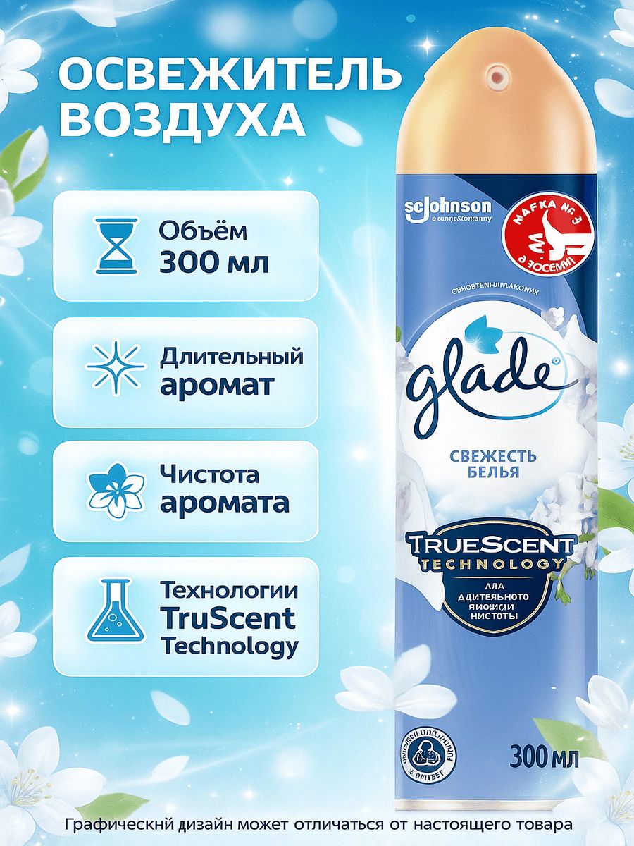 Освежитель воздуха Glade Свежесть белья 300 мл