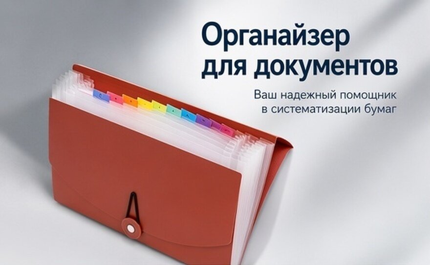 Папка Для Документов С 13 Отсеками Из Прочного Материала ПВД 26.00X14.00X3.00Cm