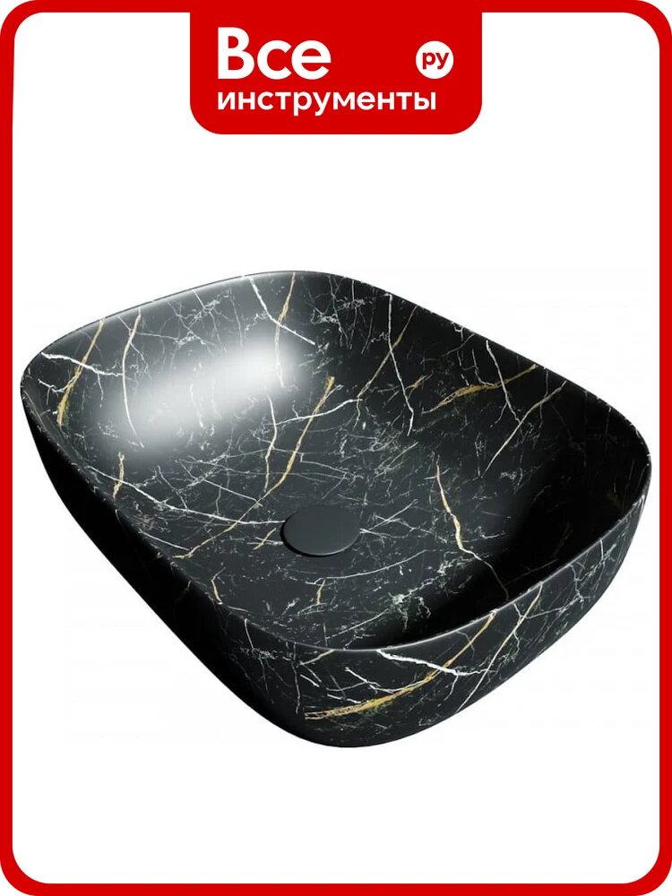 Раковина накладная для ванной Teymi Solli 50 artceramic цвет черный мрамор T50394 ЦБ-00269464