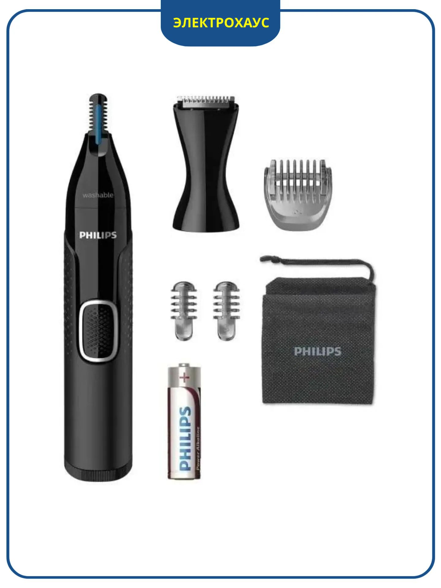 Philips Триммер для носа и ушей NT5650/16, черный
