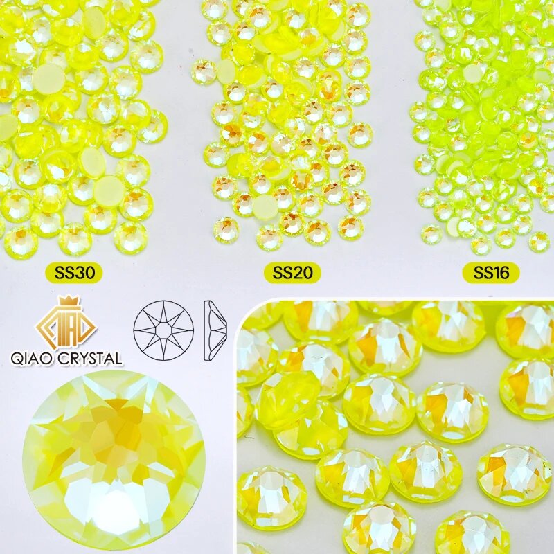 Стразы QIAO 2088 Electric Yellow, SS16, SS20, SS30
