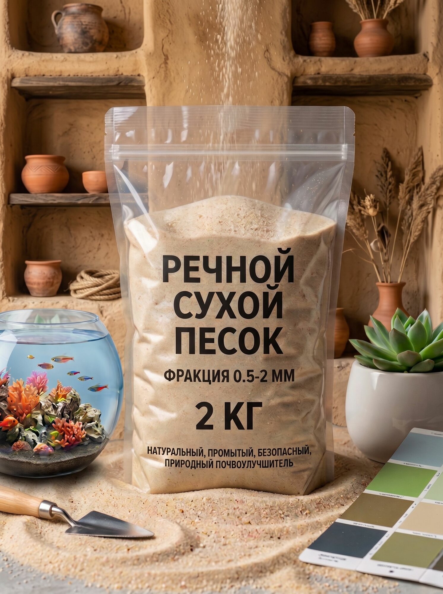 Речной песок сухой 2 кг