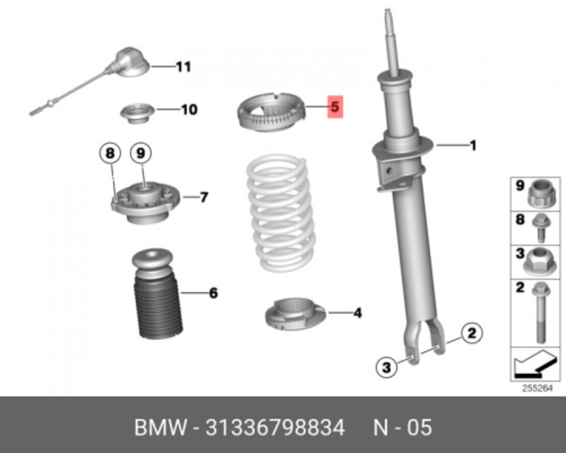 Проставка Под Переднюю Пружину Bmw 5-Серия F10/F11 2009-2016;7-Серия F01/F02 2008-2015;5-Серия (BMW 31336798834)