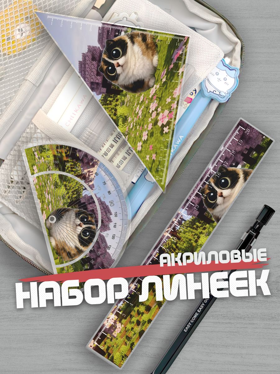 Набор линеек для школы Мем Мелстрой Котость