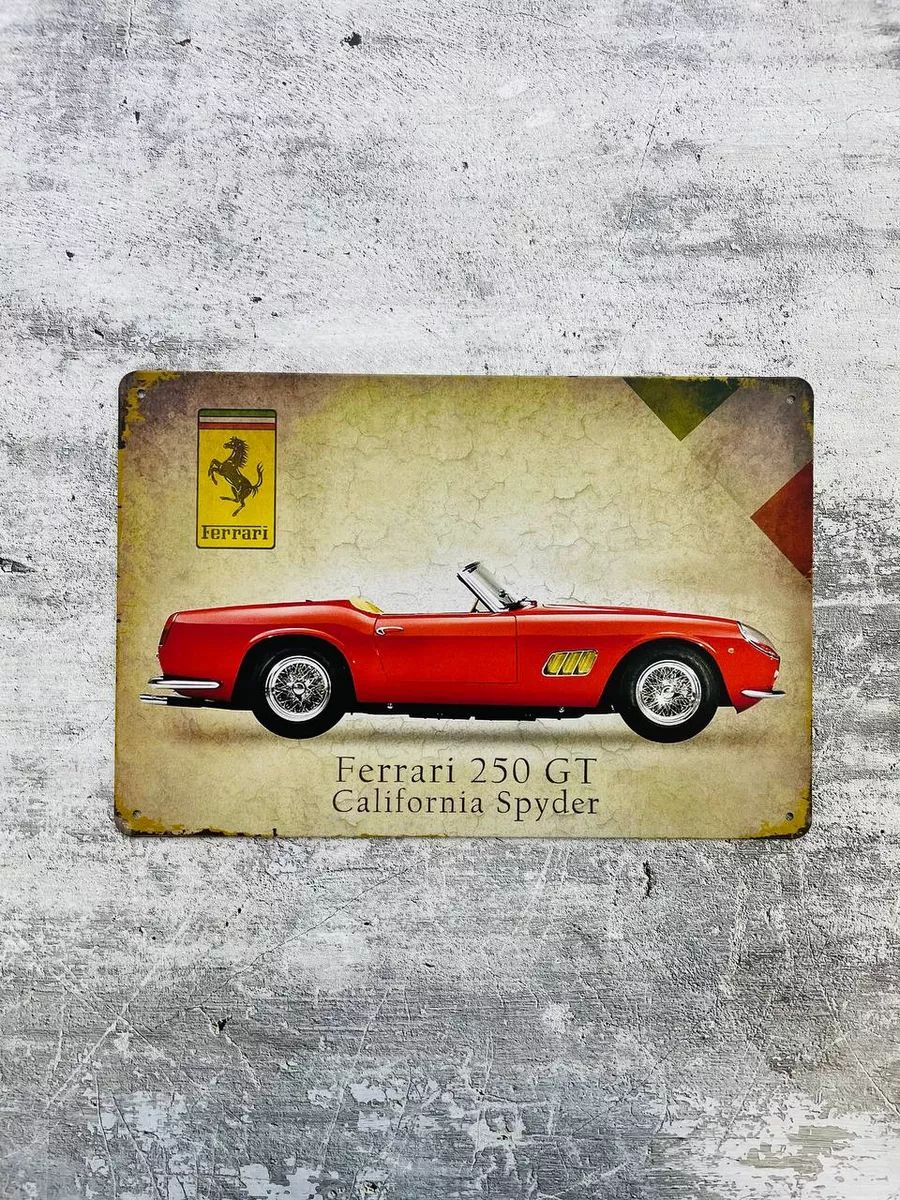Декор на стену табличка металлическая Ferrari