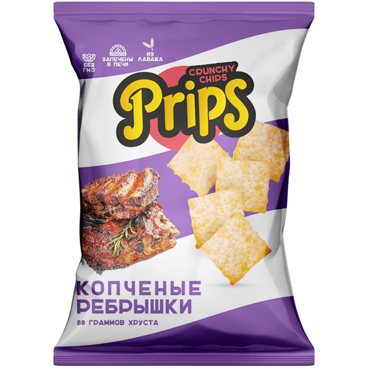 Чипсы Prips Crunchy Chips Копченые Ребрышки 80 г