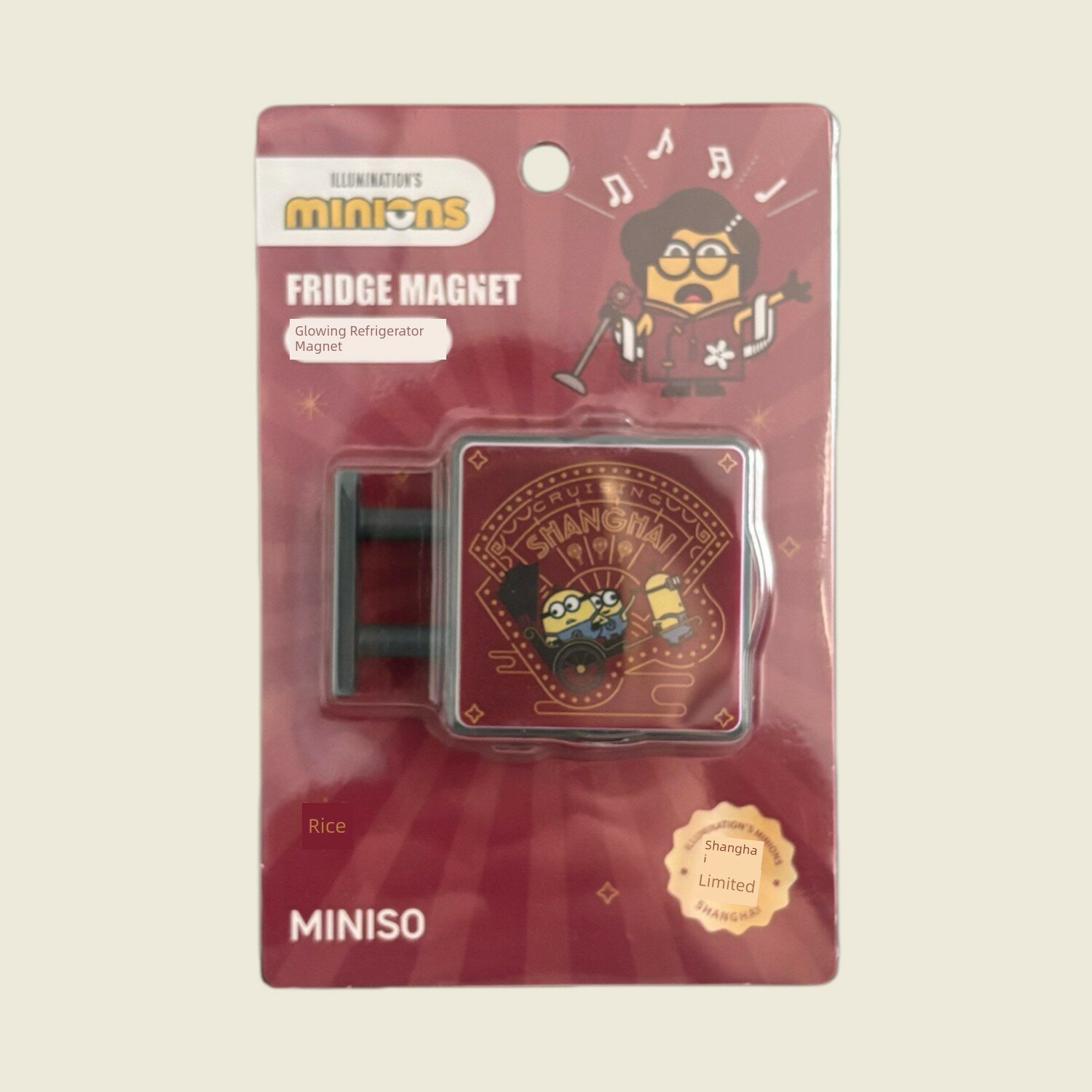 Магнит на холодильник MINISO Minions, светящийся, лимитированная серия Шанхай, мультяшный магнит, культурный и