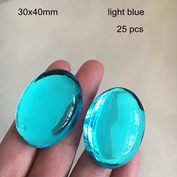 25 шт, овальные акриловые бусины Fashionista, 30х40 мм light blue 25 pcs