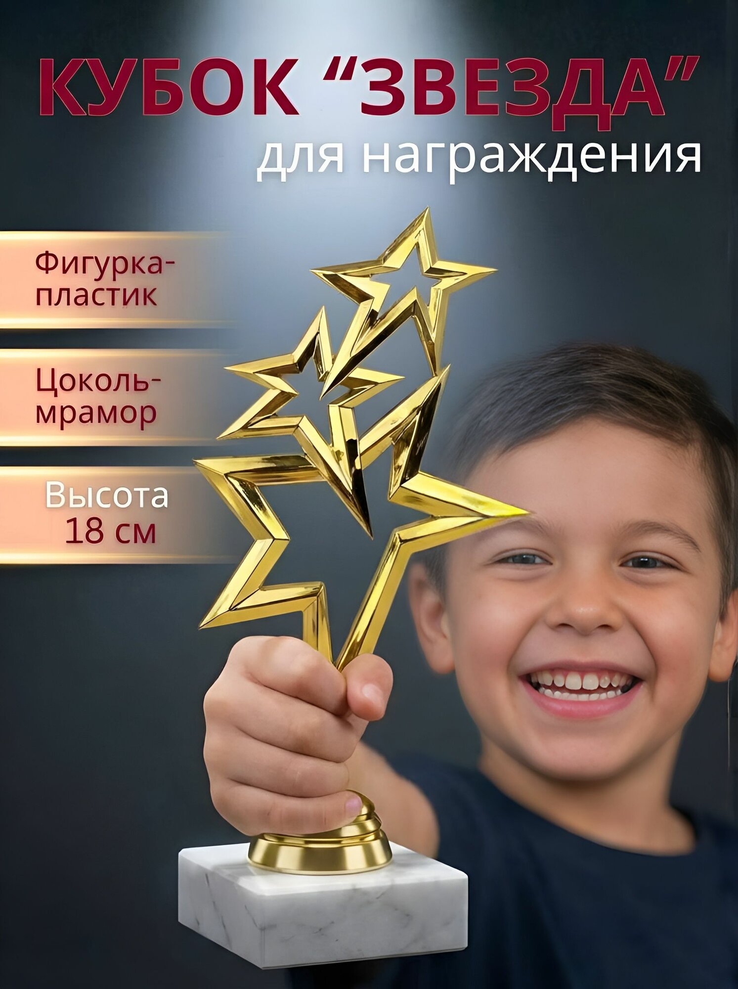 Кубок для награждения звезда подарочный