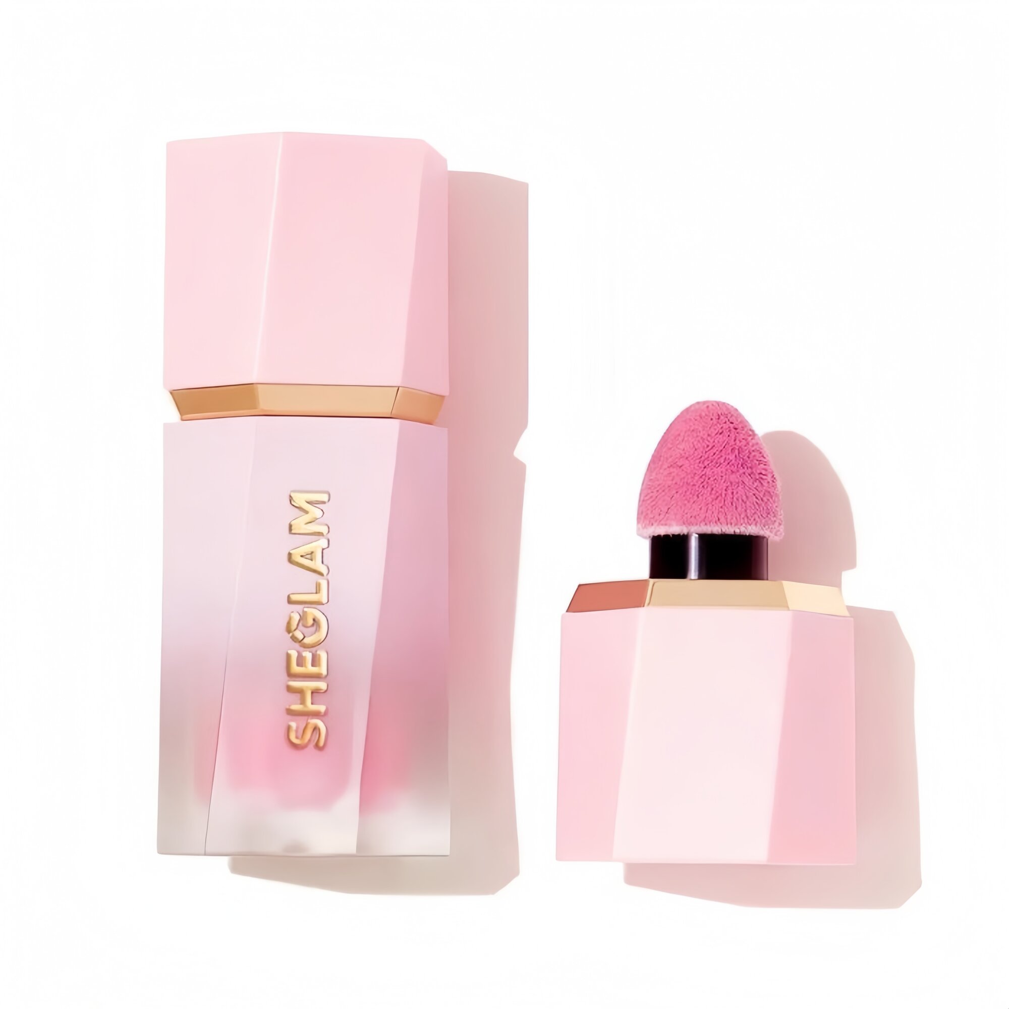 Жидкие румяна Sheglam Color Bloom оттенок Petal talk, Стойкие кремовые румяна холодно‑розовые, свежий образ