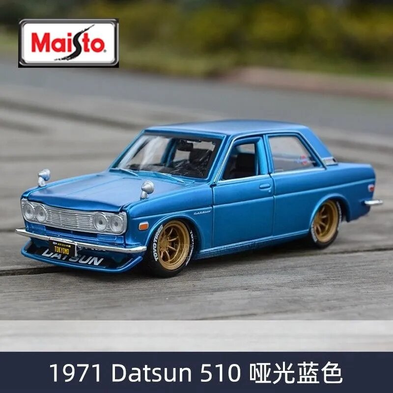 Maisto 1:24 1971 Datsun 510 Tokyo Drift Edition Modified Alloy Car Model Gift Коллекция хобби, подарок на день рождения, модель автомобиля