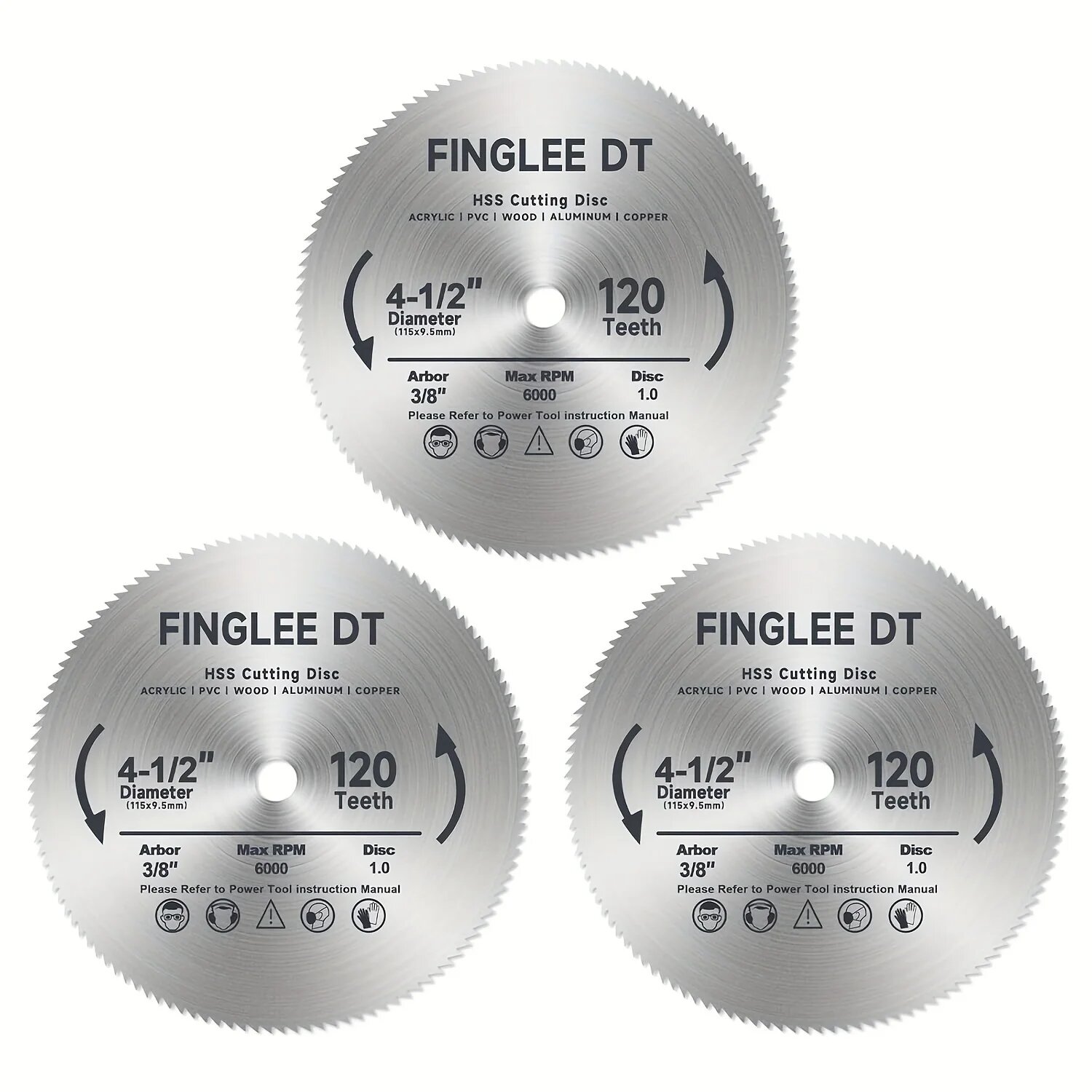 Циркулярное полотно 4 1/2 дюйма из быстрорежущей стали Bosch 4.5 inch 120T 3PCS