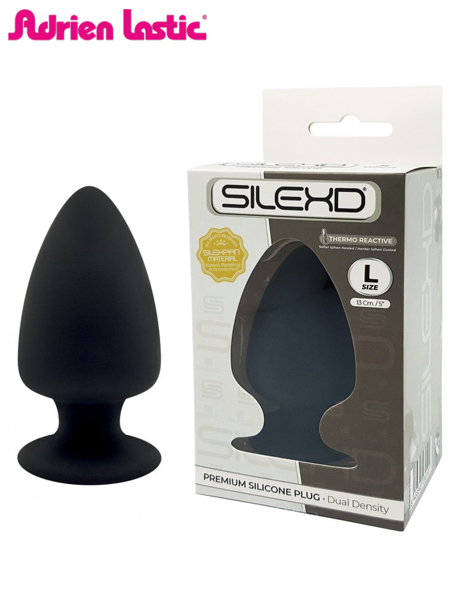 Adrien Lastic SileXD Анальная пробка Model 1, чёрная L (13 см х 7.2 см)