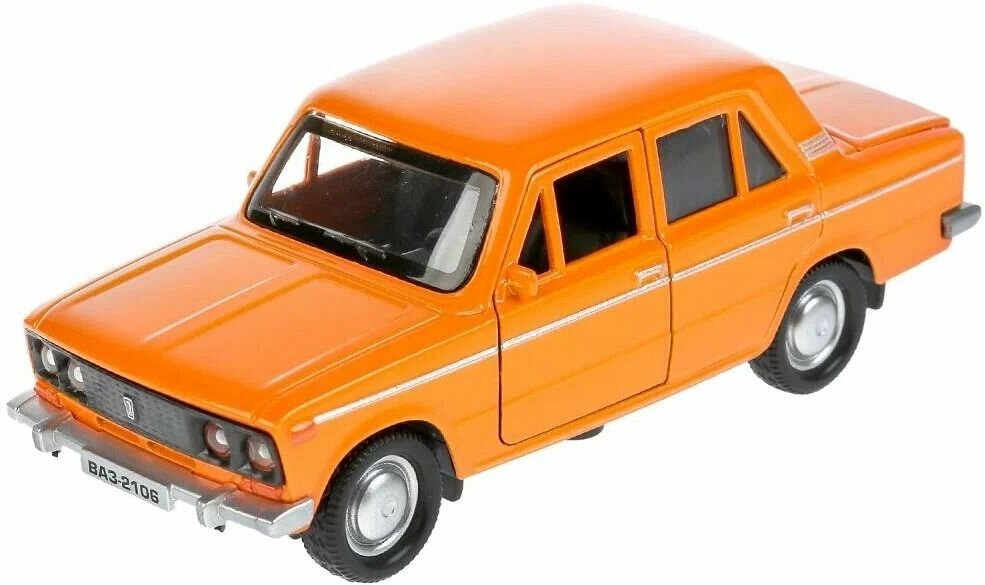 Игрушка модель машины металлическая ВАЗ-2106 Жигули, 12см, (открыв. двери, оранжевый) инерц, в коробке
