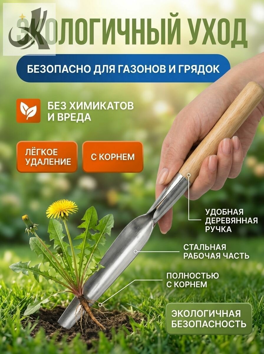 Корнеудалитель, рукоятьНержавеющая сталь, 60 см