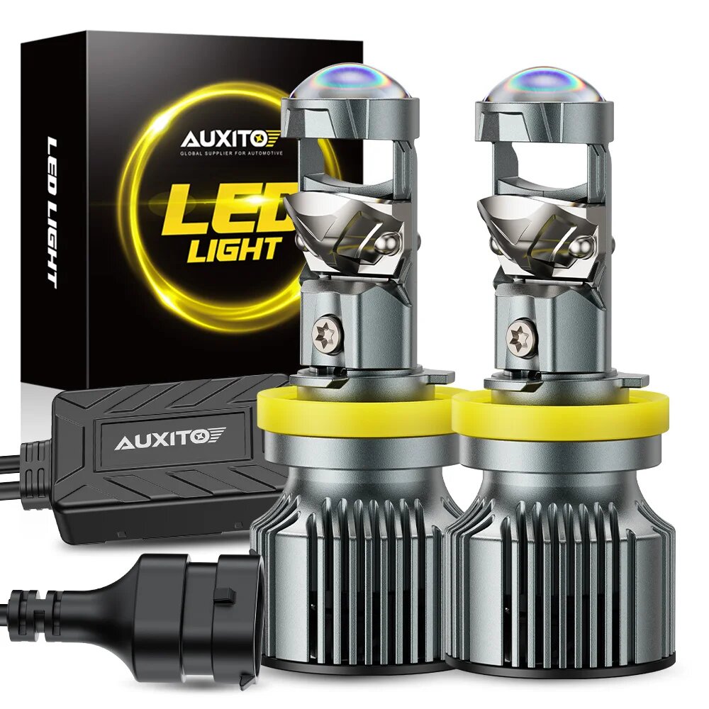 AUXITO 2 шт. H11 линза светодиодная фара Canbus 30000LM 110 Вт авто лампа мини H9 H8 H7 H4 H8 H9 H11