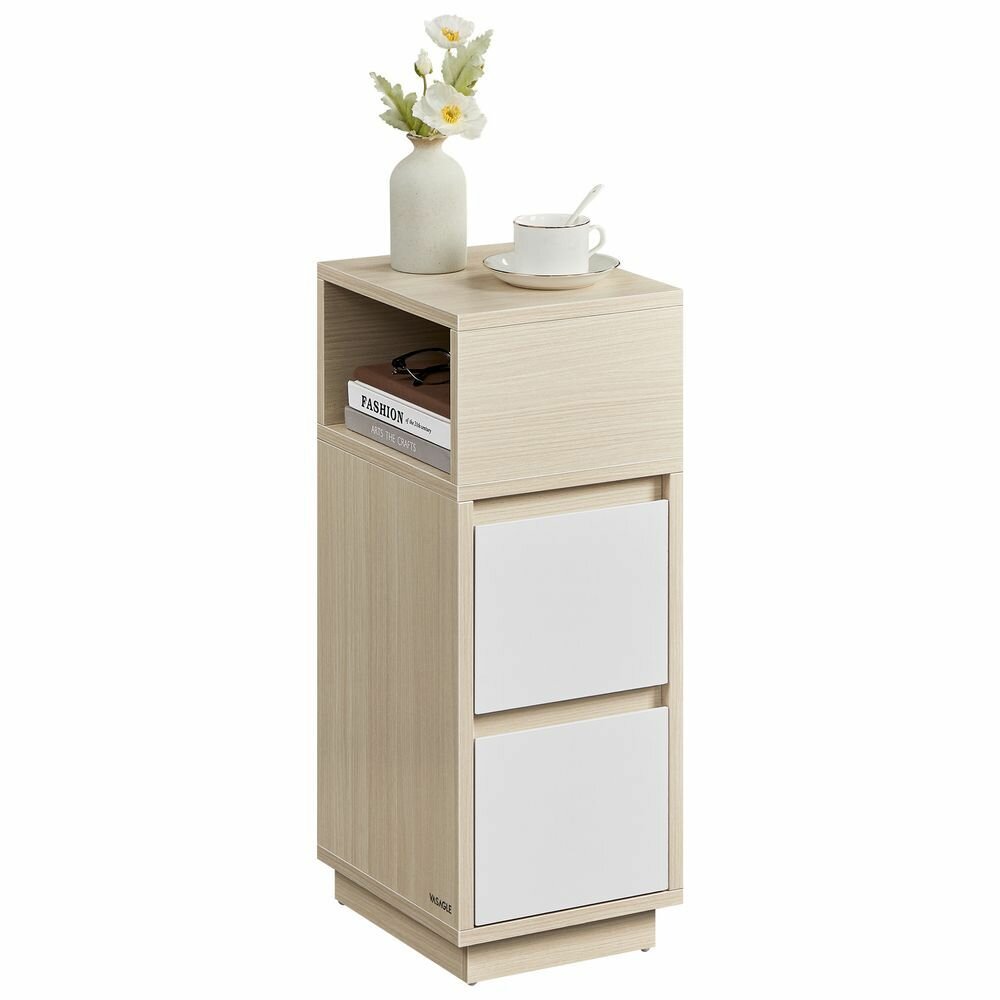 Прикроватная тумбочка VASAGLE 30 x 25x 65 см, цвет бежевый/белый, LET656N01