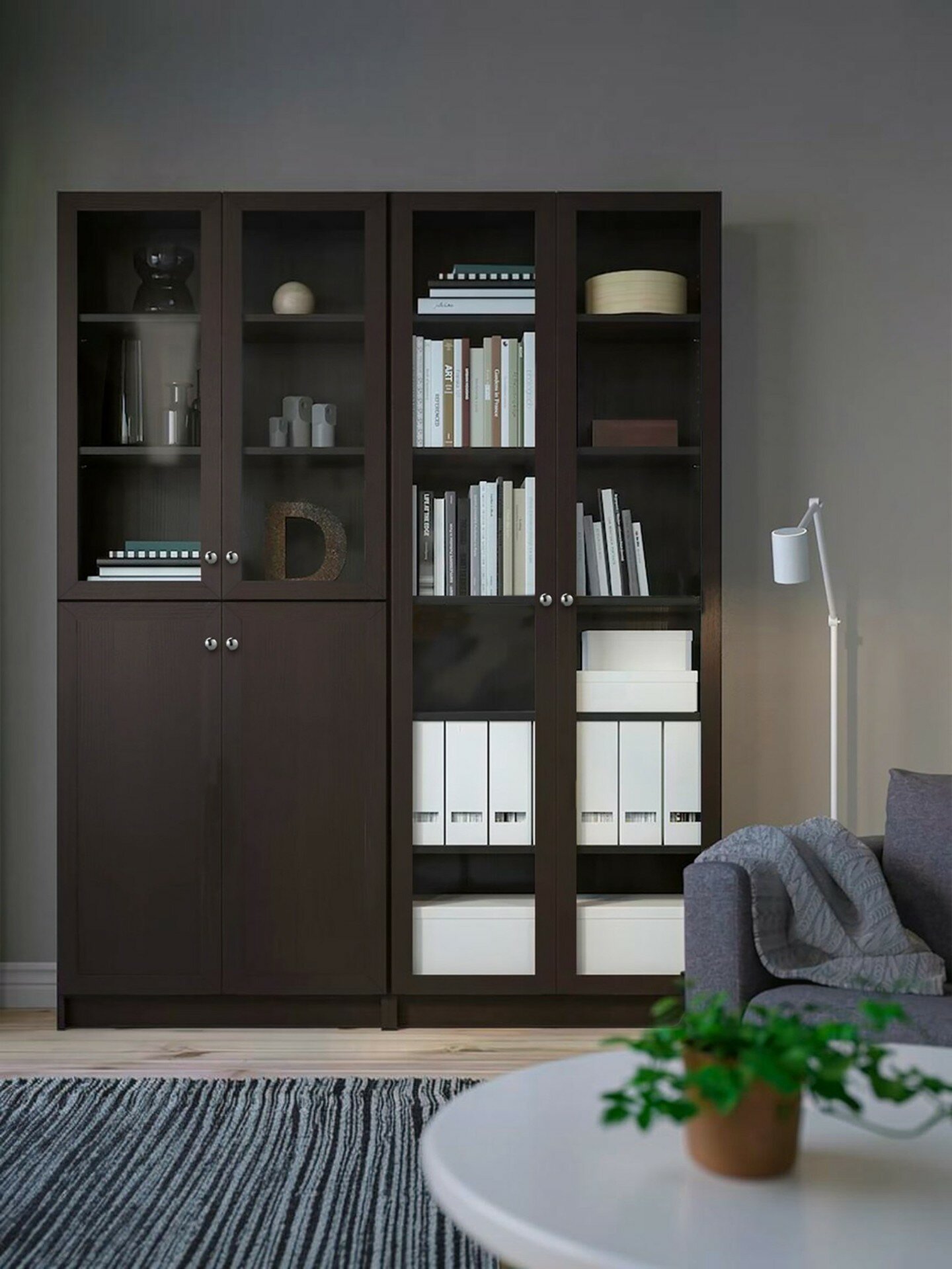 Стеллаж Билли 13 Венге Цаво 3354 FM 160x30x202 см, черный Фиеста
