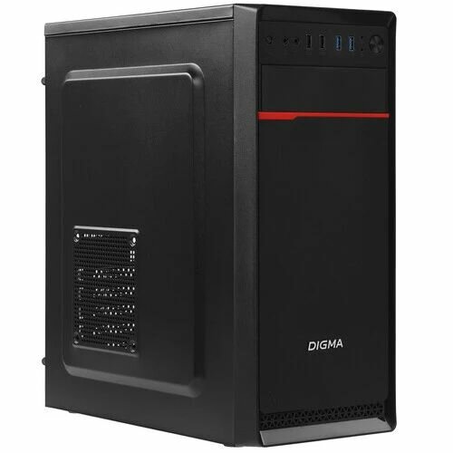 Компьютерный корпус Digma DCC-MD302 (2075033) черный - Midi Tower, ATX, USB 2.0 Type-A, USB 3.2 Gen 1 Type-A