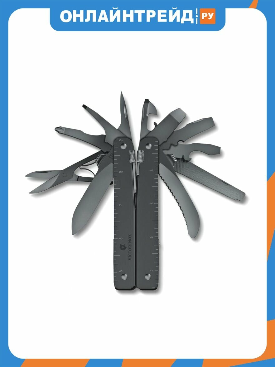 Мультитул Victorinox SwissTool MXBS, 115 мм, 26 функций, чёрный, в нейлоновом чехле