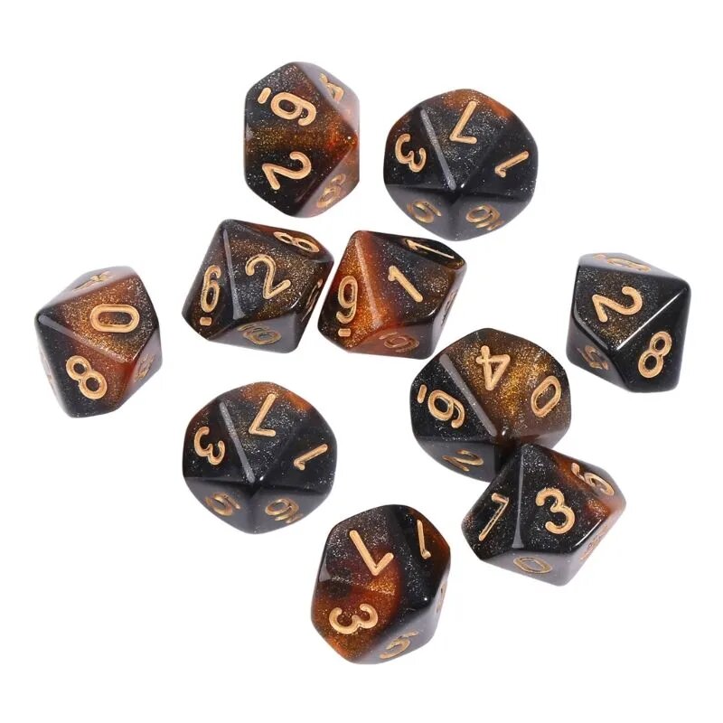 10 шт. 10-гранные D10 кубики для клубных и настольных игр RPG