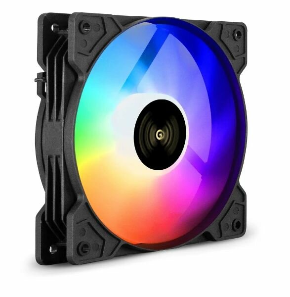 Корпусный вентилятор ExeGate EX295967RUS Вентилятор 12В DC с подсветкой EX12025H3P4PMY-PWM. ARGB (120x120x25 мм, Hydraulic bearing (гидродинамический), 5V ARGB 3pin, 4pin PWM, 1200RPM, ARGB