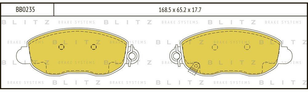 Колодки тормозные BLITZ дисковые передние FORD Transit 00-> (BB0235)