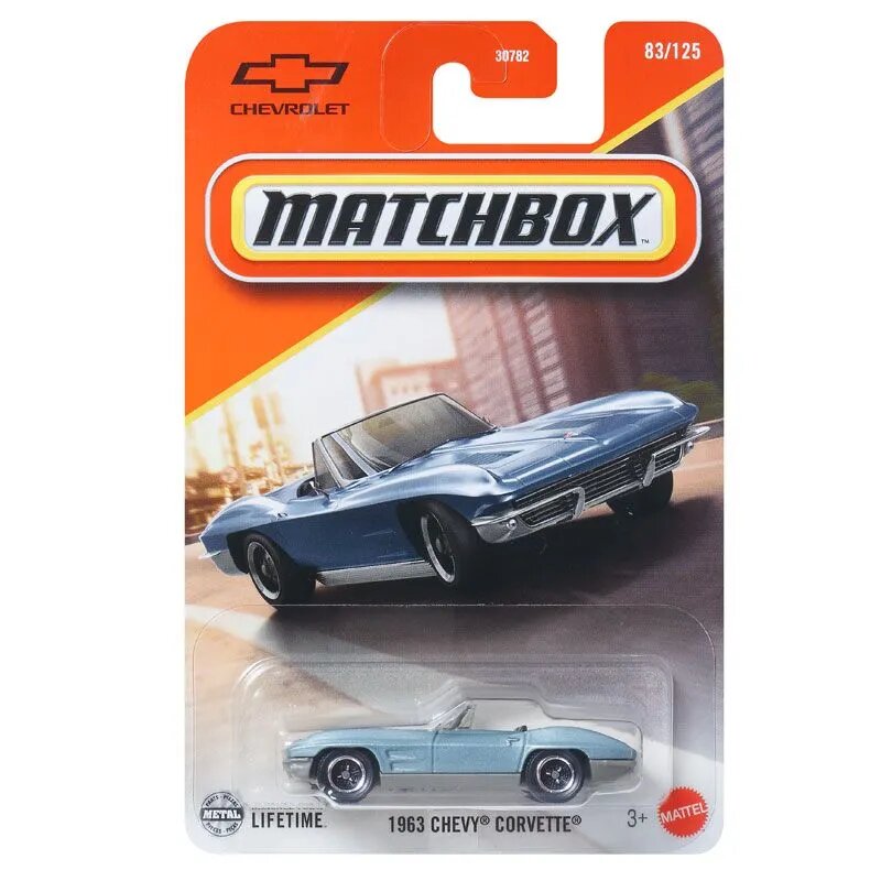 Машинка Matchbox Toys 1:64 Scale Die-Cast Basic Car 30782 1963 Chevy Corvette