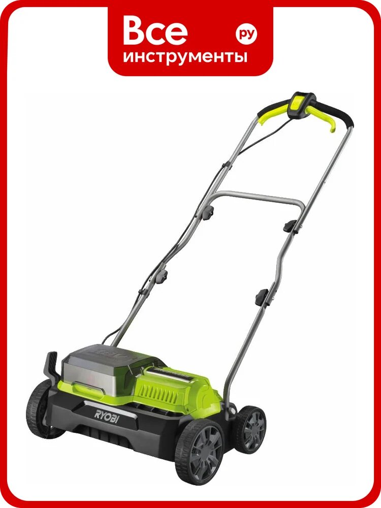 Бесщеточный скарификатор‑аэратор Ryobi ONE+ с аккумуляторным питанием, ножевым механизмом и регулируемой глубиной