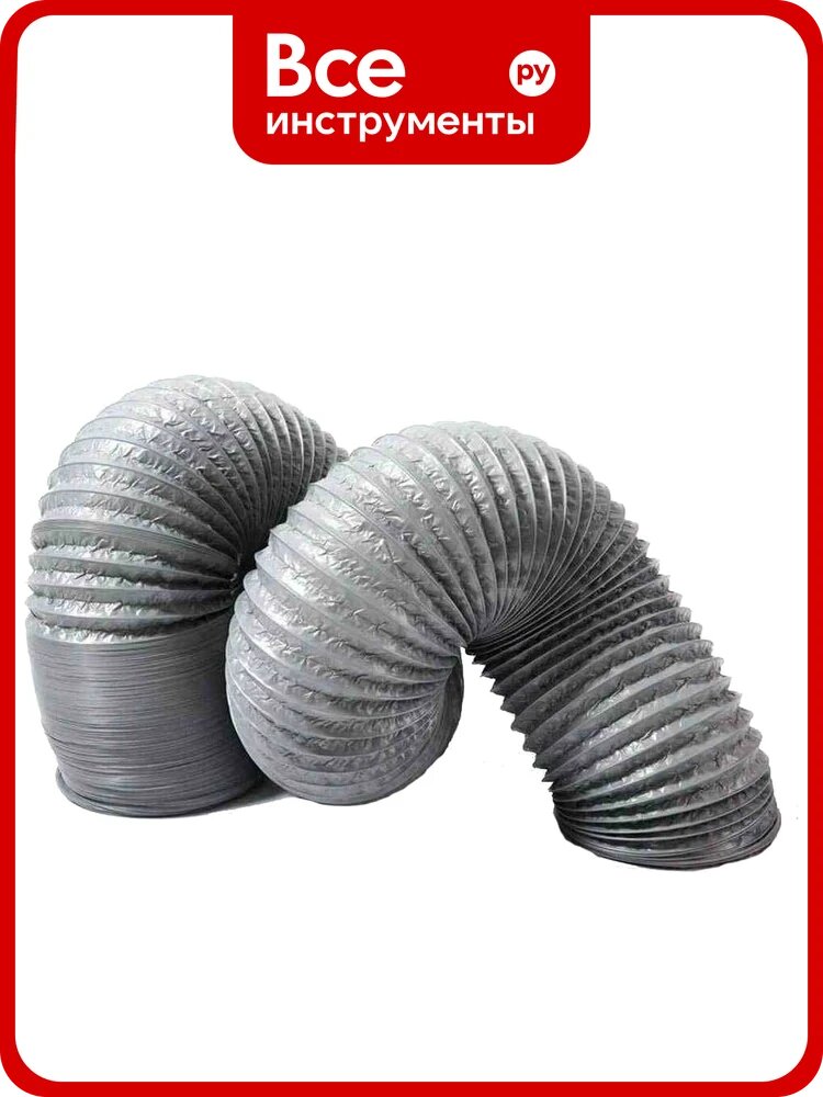 Воздуховод полиэфирный (5 м; 100 мм) TEX PVC-F-300-100/5, стальной, серый, морозостойкий,