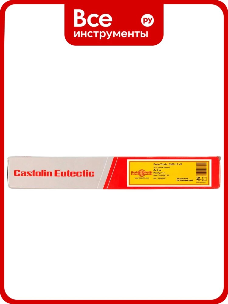 Электроды CASTOLIN EutecTrode E307-17 VP 3.2x350 мм, 2.0кг, Перенос металла составляет