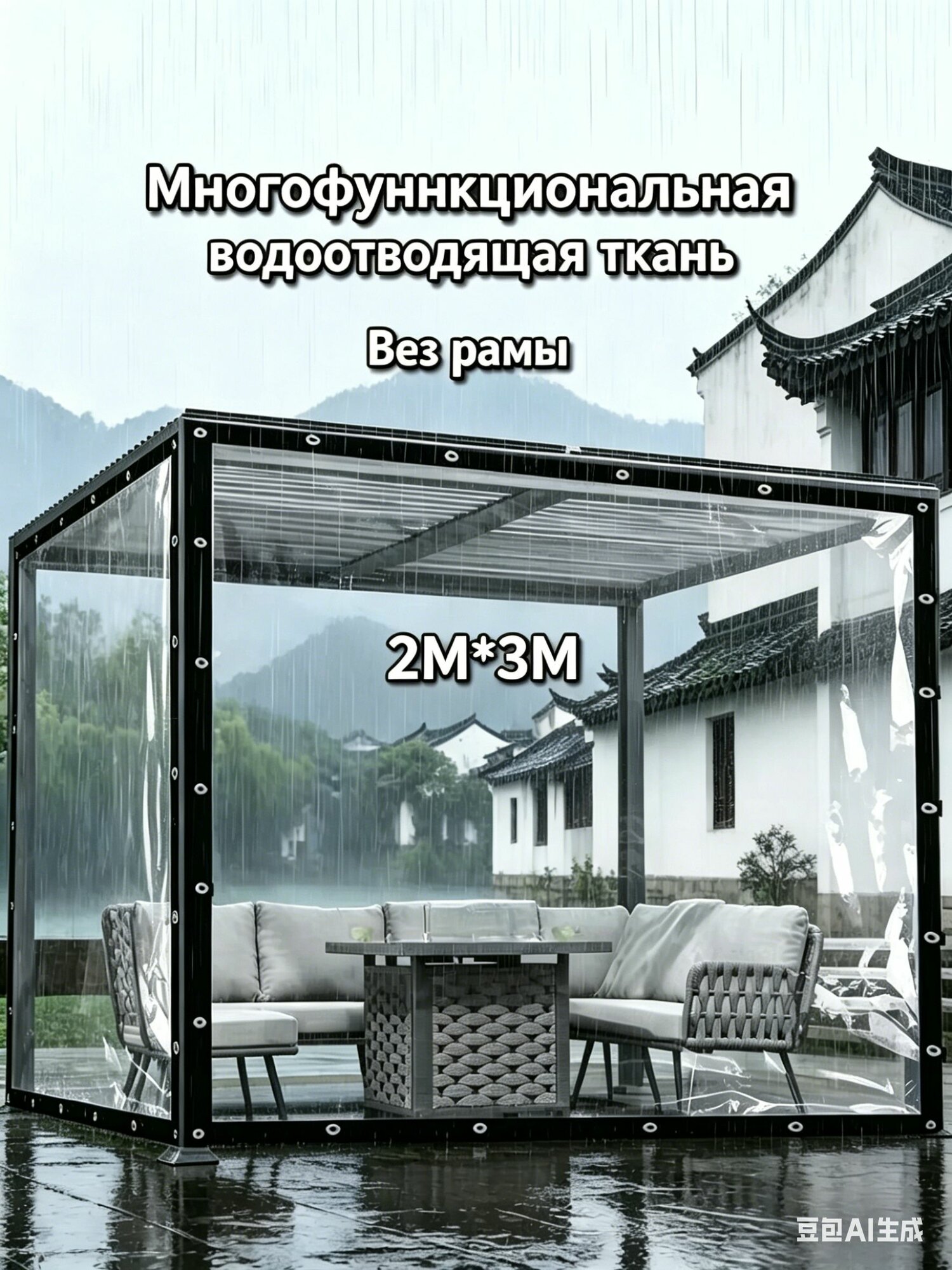 Прочный тент для беседки 2 *3 м, с металлическими креплениями, беседка металлические крепления 2х3