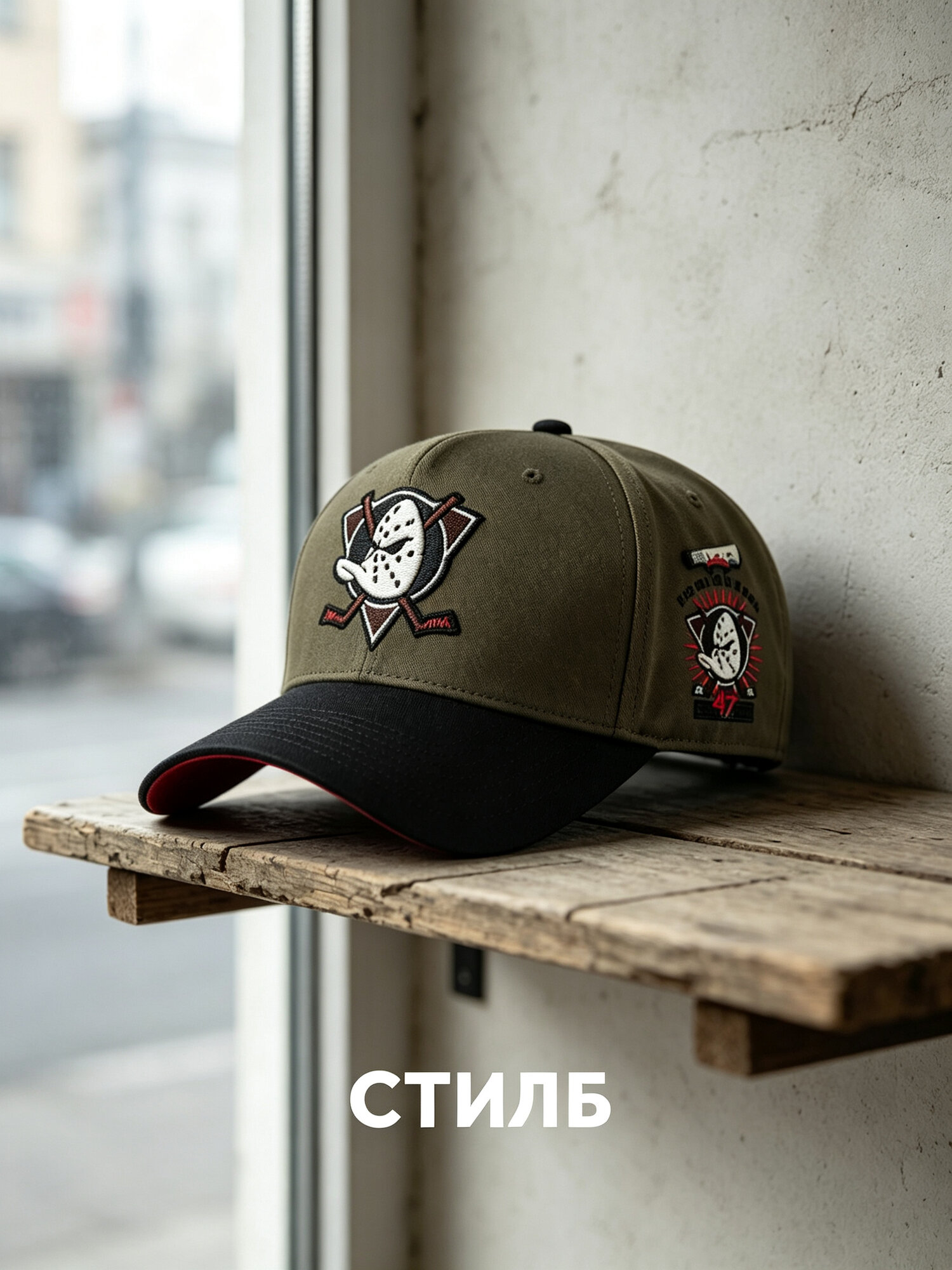 Бейсболка New Era хоккейная тематика, унисекс, регулируемый размер головы 52‑62 см, спортивный повседневный головной убор,52-62cm, ветрозащитный, хлопок, охота, тактическое, рыбалка, защита лица, мужской
