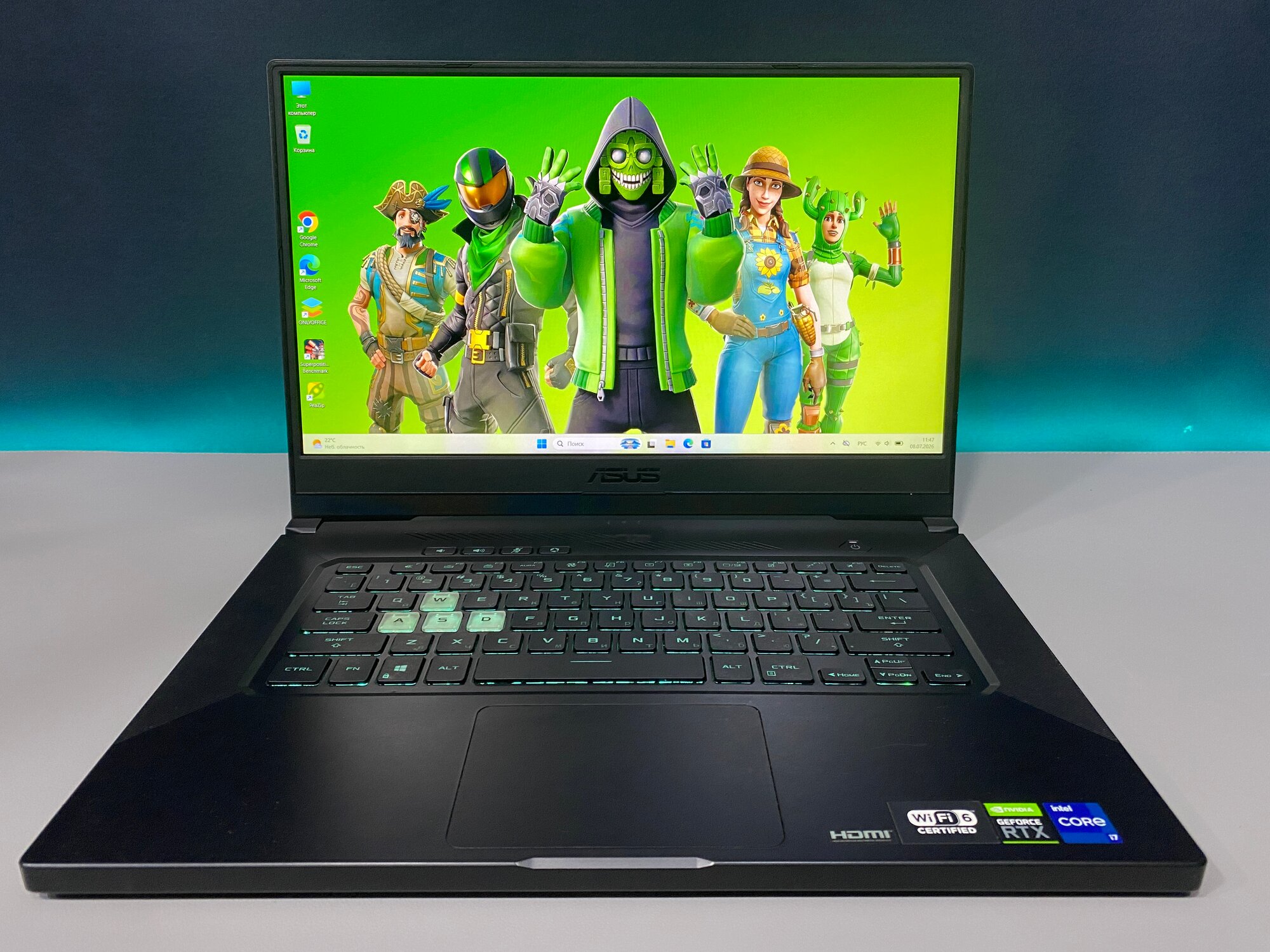 Игровой Ноутбук Asus Tx 15.6"165Hz/Intel Core i7-11370H 4/8*3.30-4.80GHz/RTX3070-8Gb/16Gb/SSD512Gb