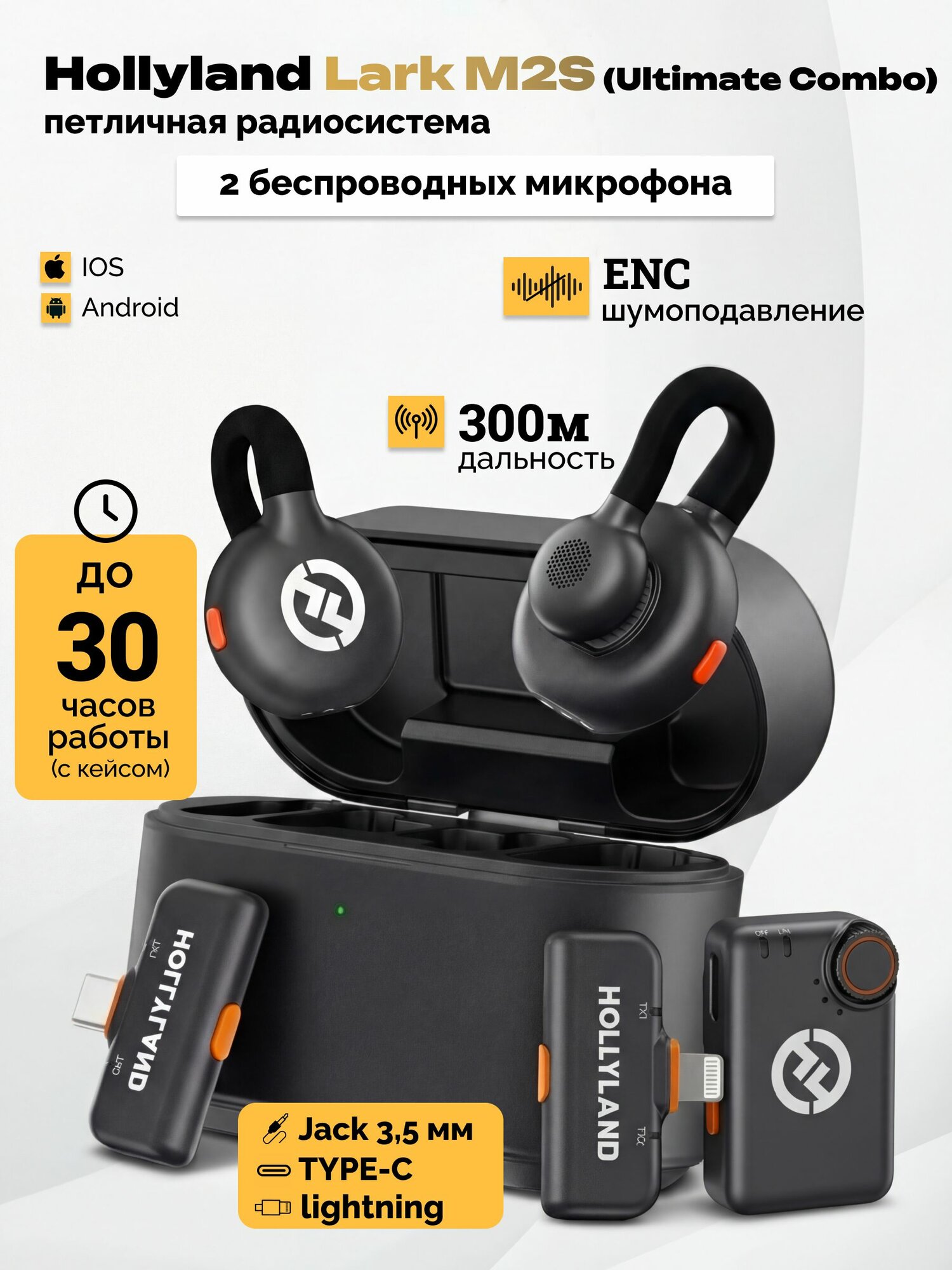 Петличная радиосистема Hollyland Lark M2S (Ultimate Combo)