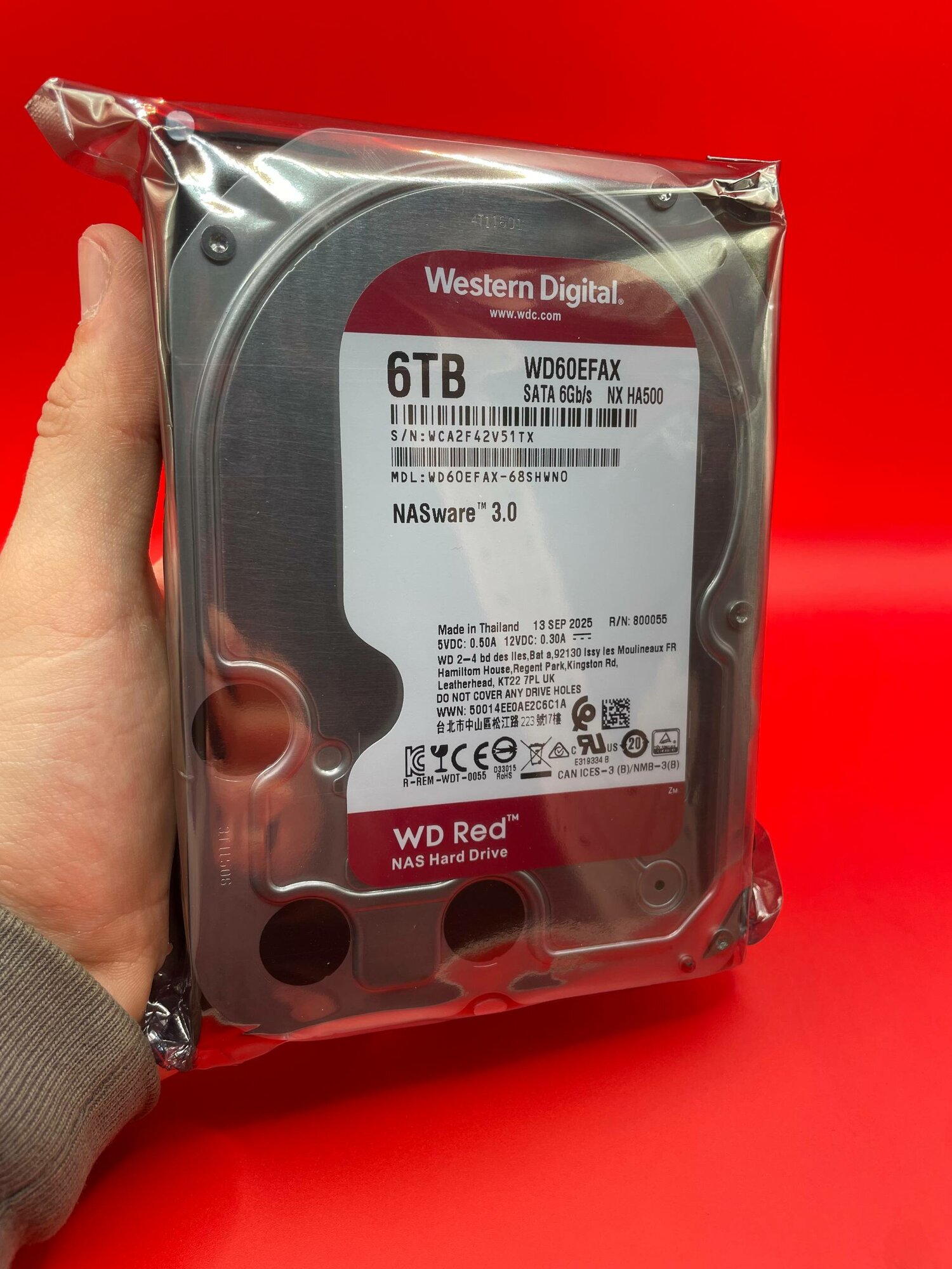 Жесткий диск Western Digital Red, 6ТБ, 3,5", оптимизация RAID