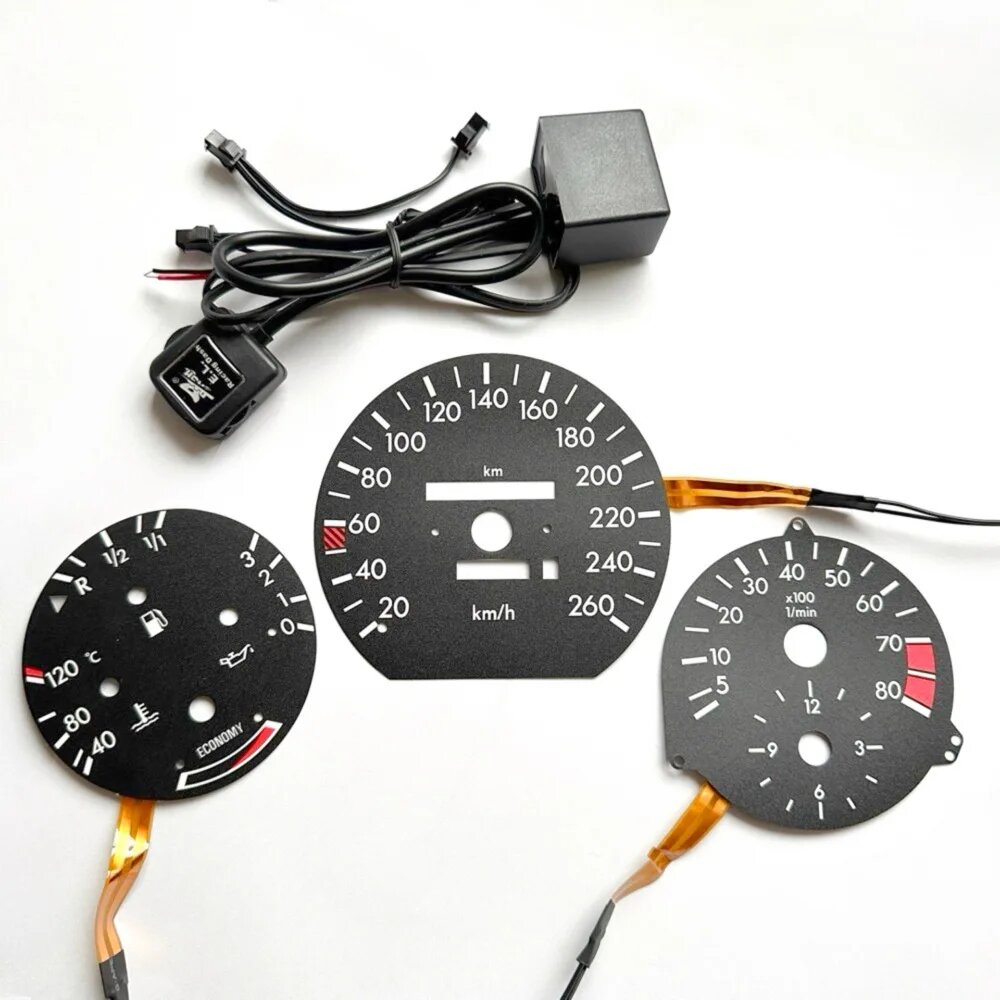 Светодиодный индикатор SD Motor O-I-M EL для приборной панели Mercedes W124 1984-1995 с белой подсветкой