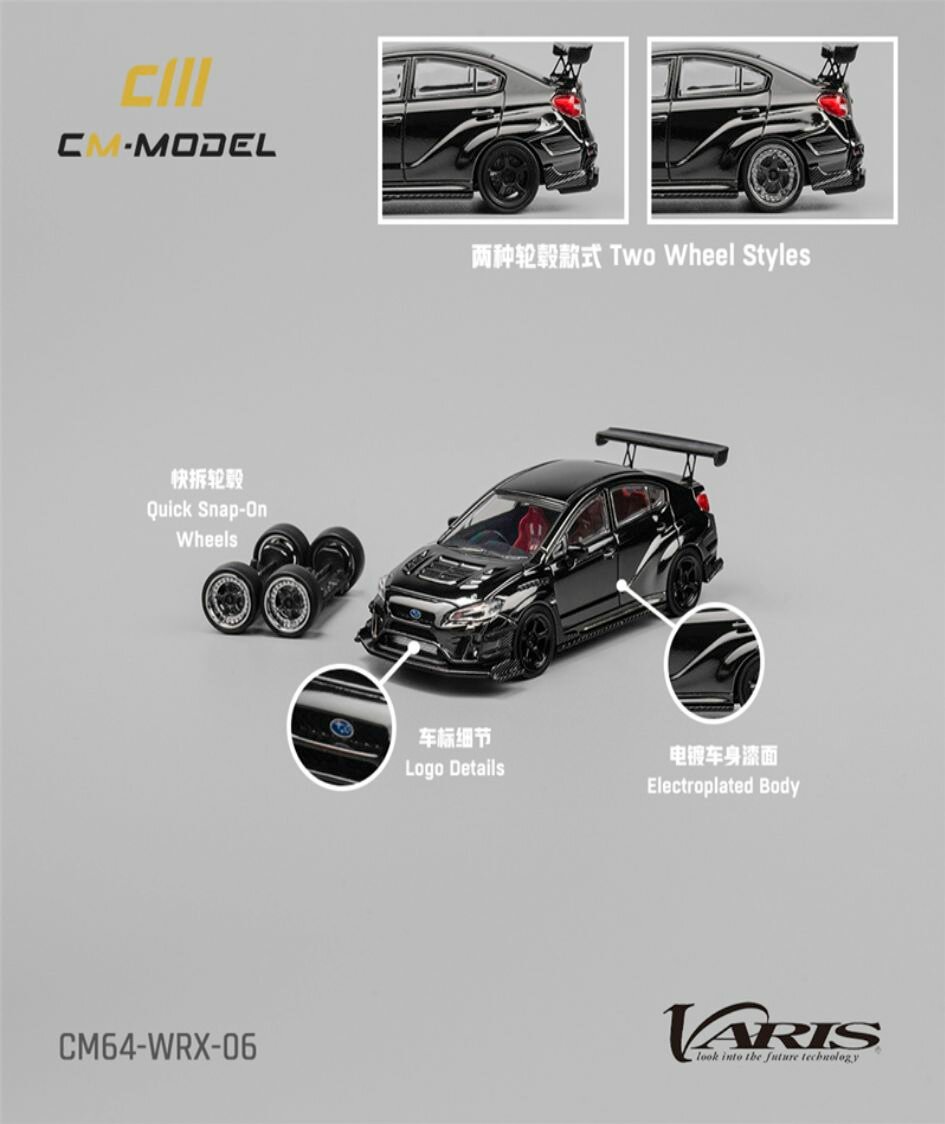 Коллекционная машинка CM MODEL 1:64 Subaru Imprexa WRX Varis WideBody 2.0 Chome Black