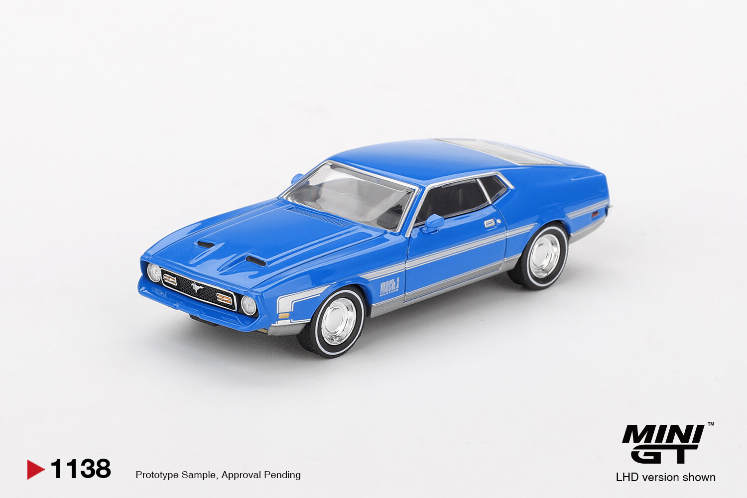 Коллекционная машинка Mini GT 1:64 Ford Mustang Mach 1 Grabber Blue