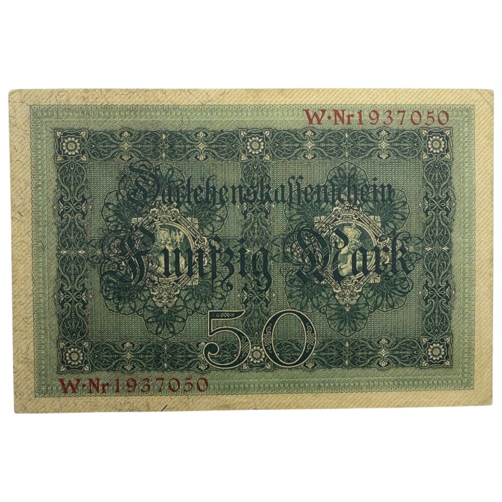 Германская империя (Германия) 50 марок 1914 г. (Серия W) (7-значный номер)