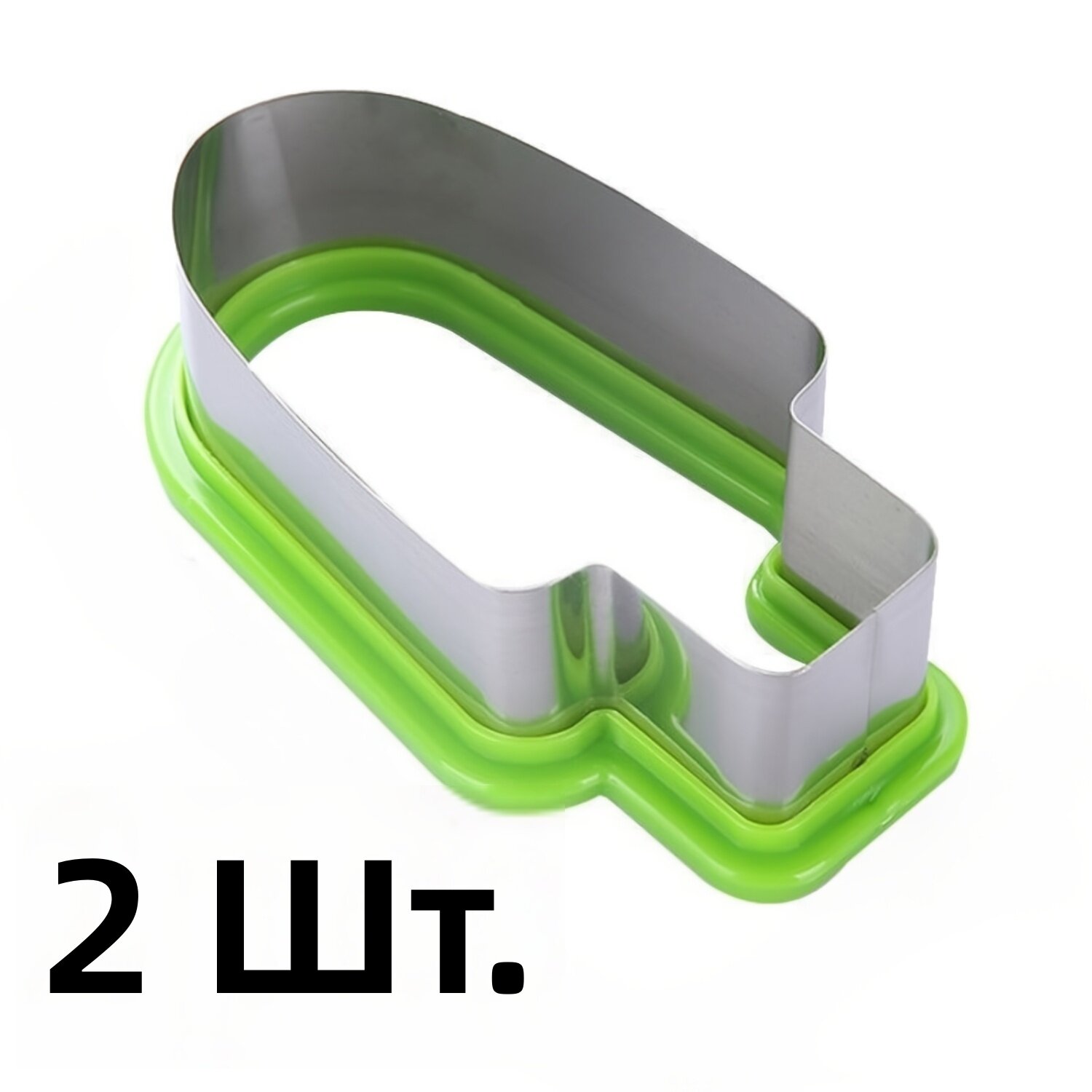 Новый набор из 2 штук арбузорезка и форма для мороженого из пищевой нержавеющей стали с зеленой ручкой, современный стиль