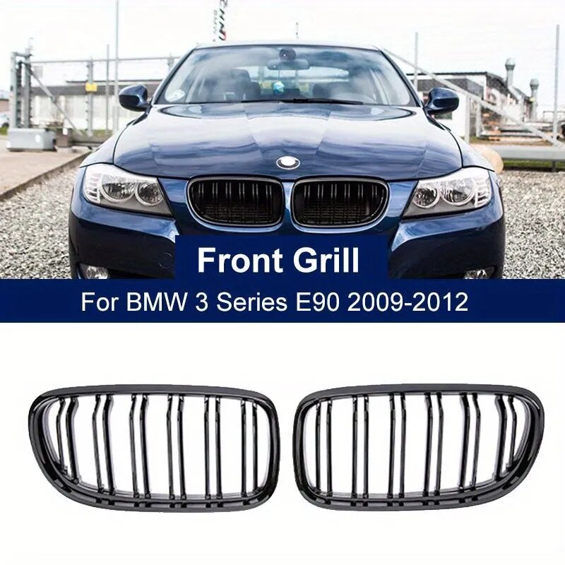 Решетка радиатора, защита радиатора, подходит для BMW 3 серии E90 2009-2012, черный,1 пара.