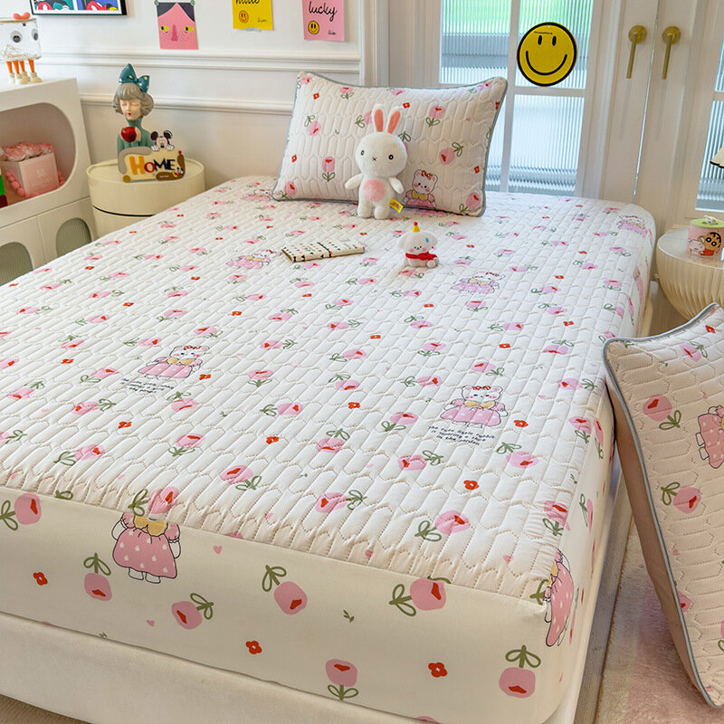 Хлопковый пододеяльник с цветочным узором для кровати 200x220 см, в комплекте две наволочки