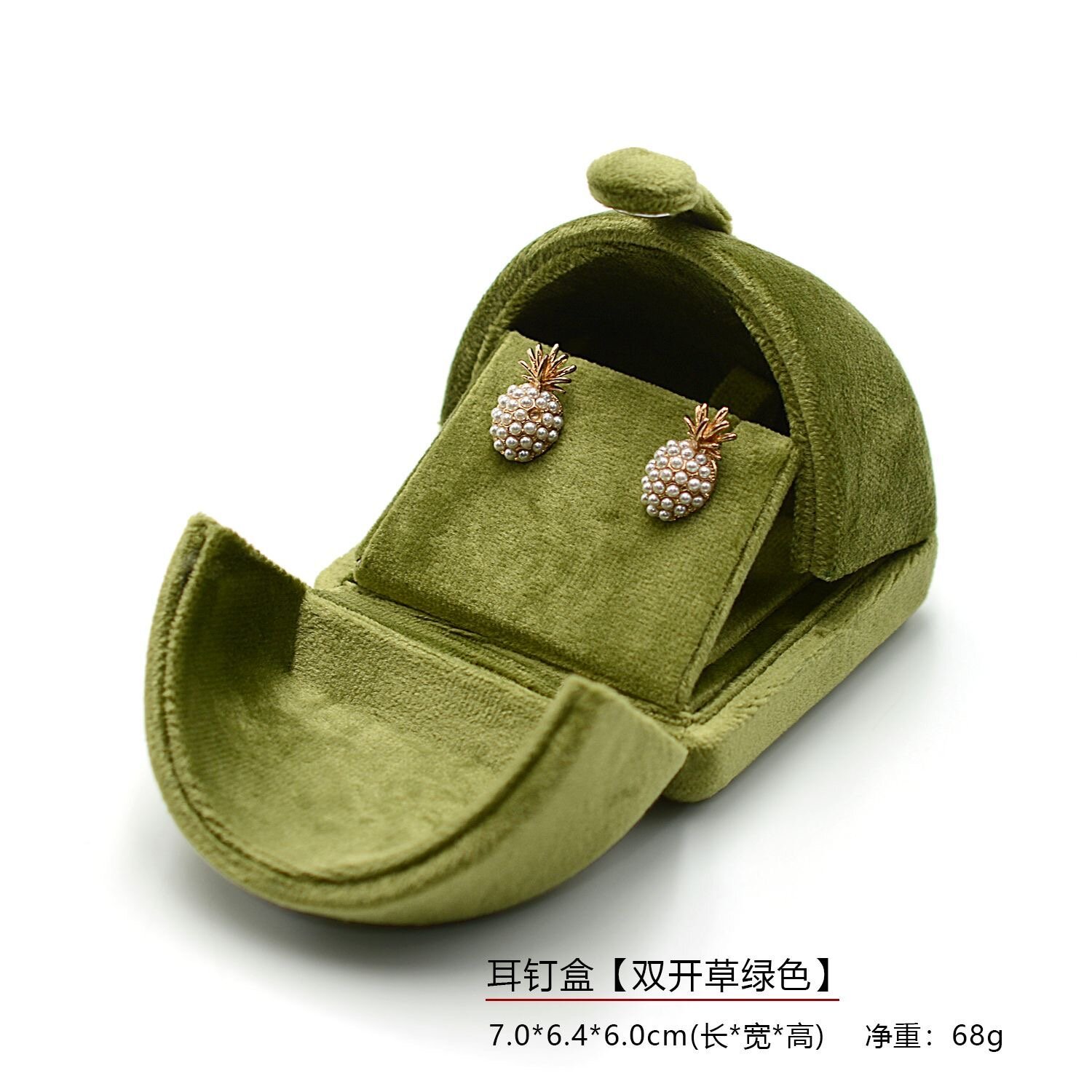 Шкатулка для колец Baby.Xin бархатная зеленая double Шкатулка для серёг зелёный